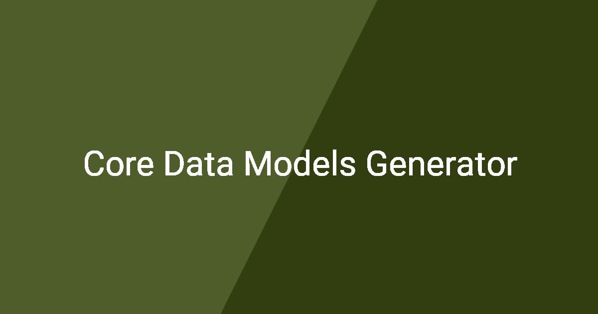 Core Data Models Generator - AppHelpr Core Data Models Generator - AppHelpr