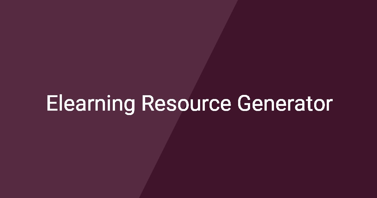 Elearning Resource Generator - AppHelpr