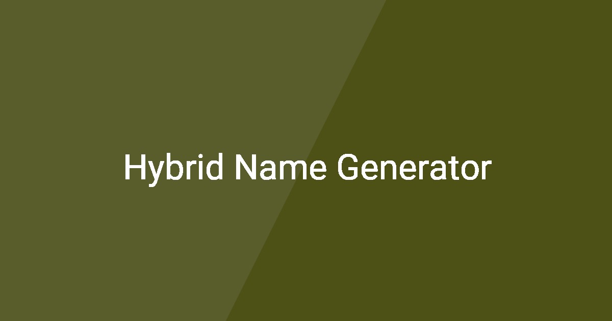Hybrid Name Generator - AppHelpr