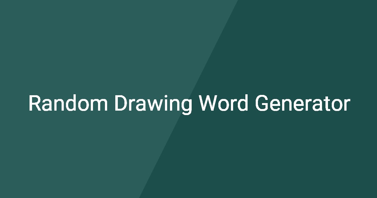Random Drawing Word Generator - AppHelpr