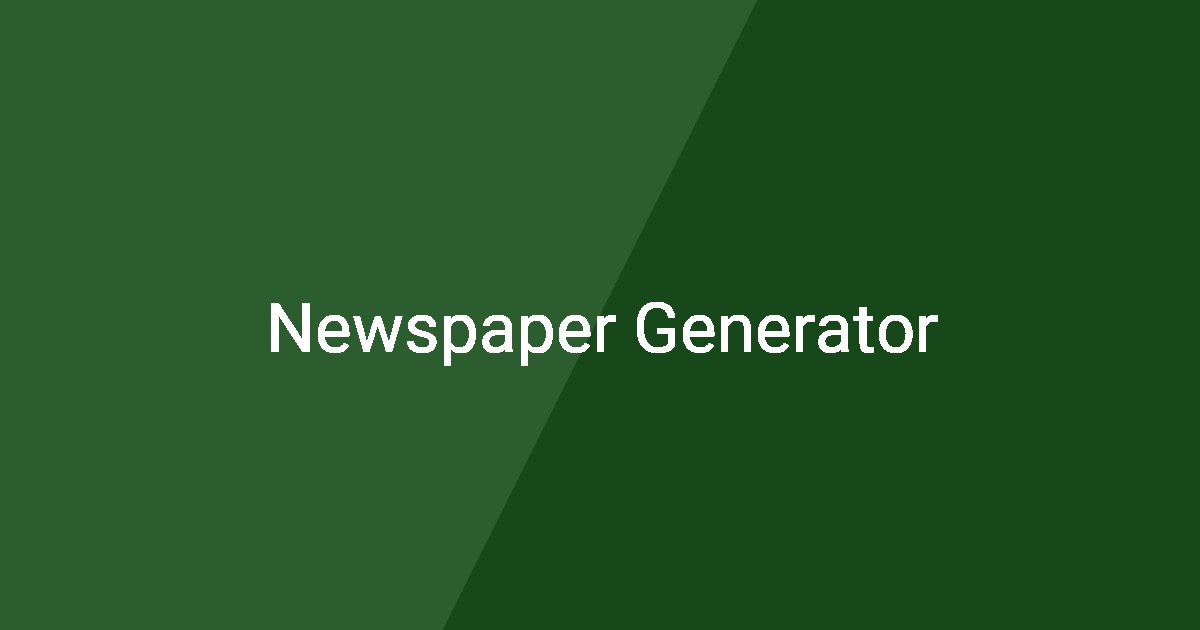 Newspaper Generator - AppHelpr