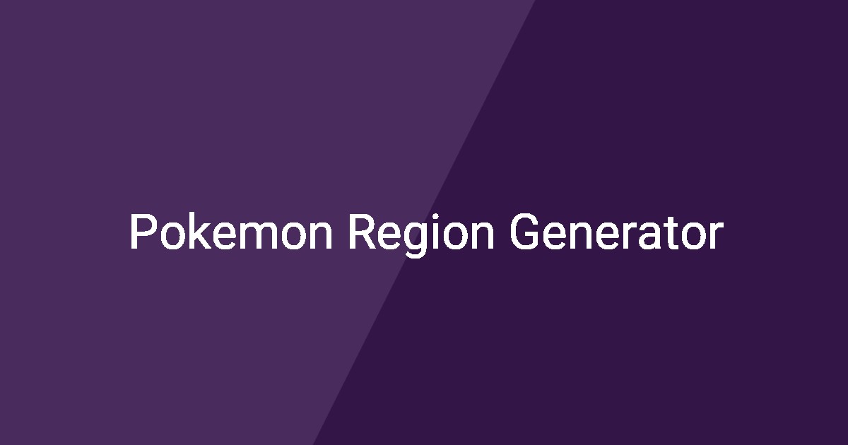 Pokemon Region Generator - AppHelpr