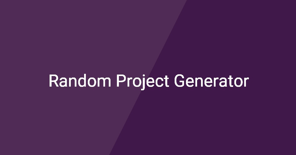 Random Project Generator - AppHelpr