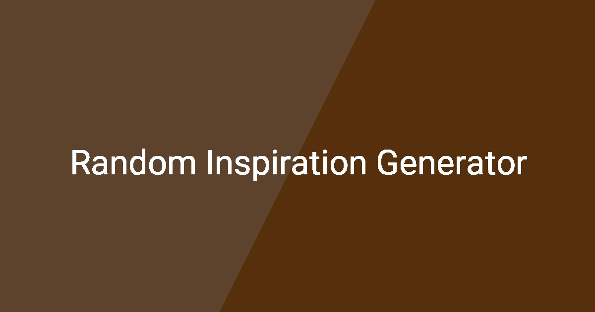 Random Inspiration Generator - AppHelpr