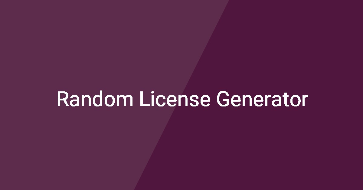 Random License Generator - AppHelpr