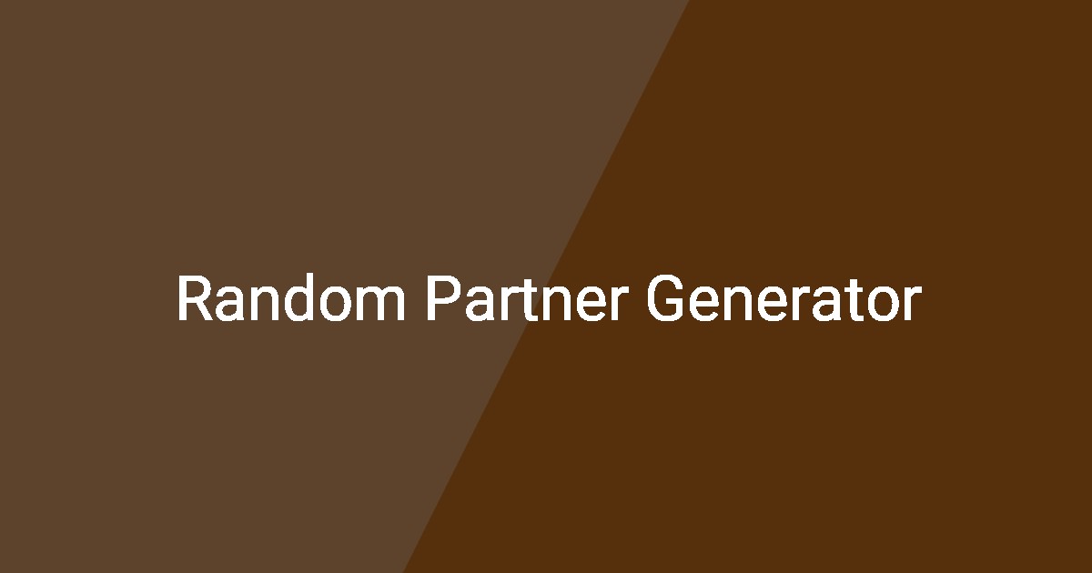 Random Partner Generator - AppHelpr