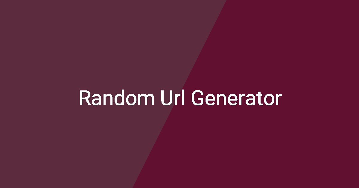 Random Url Generator - AppHelpr