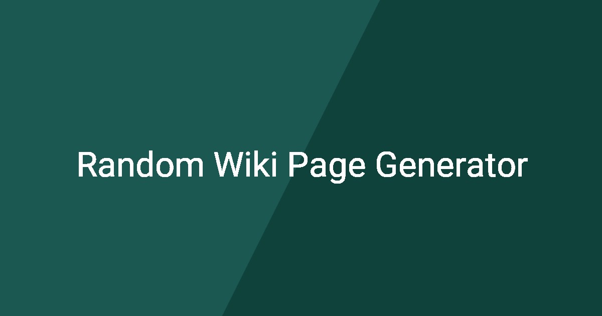 Random Wiki Page Generator - AppHelpr